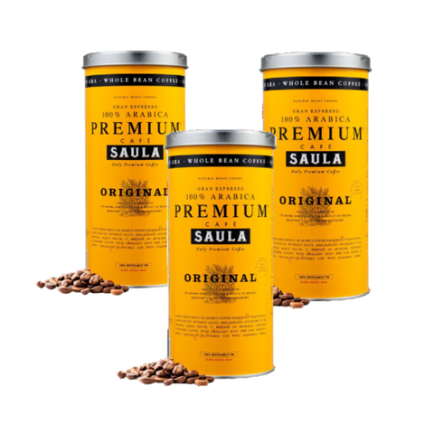 Pack 2+1 café grano gran espresso premium original lata 500g saula ...