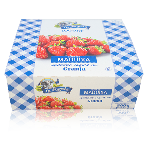 Iogurt maduixa (125 g x4) la fageda | Fruita i verdura Cal Fruitós