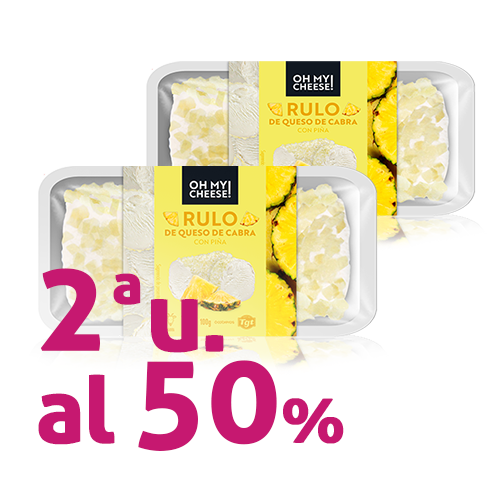 Pack 2u. queso mini rulo cabra con piña (100 g) oh my cheese | Fruta y ...